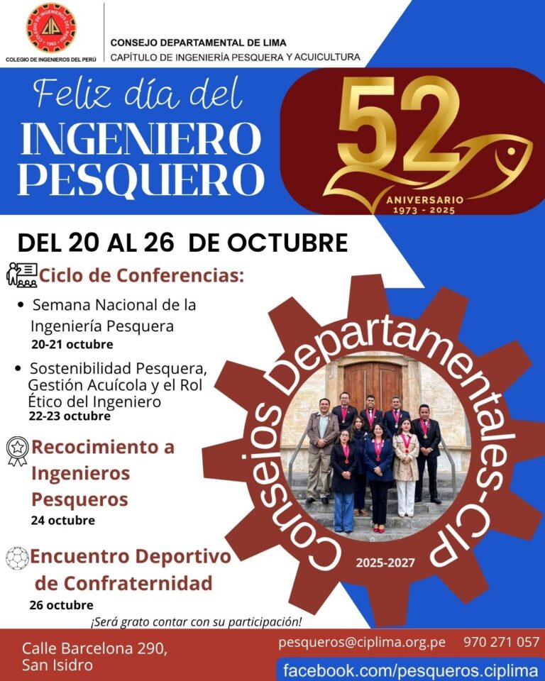 ¡Feliz día del Ingeniero Pesquero! - "52 ANIVERSARIO DE CREACIÓN DE ...